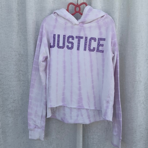 Justice | Shirts & Tops | Justice Tie Dye Purple Glitter Girls Crop ...
